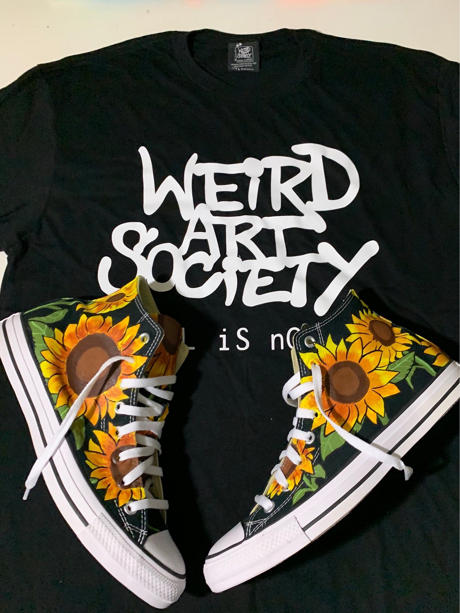 Sunflower Converse Allstars Chuck Taylors Custom Hand Painted - Etsy