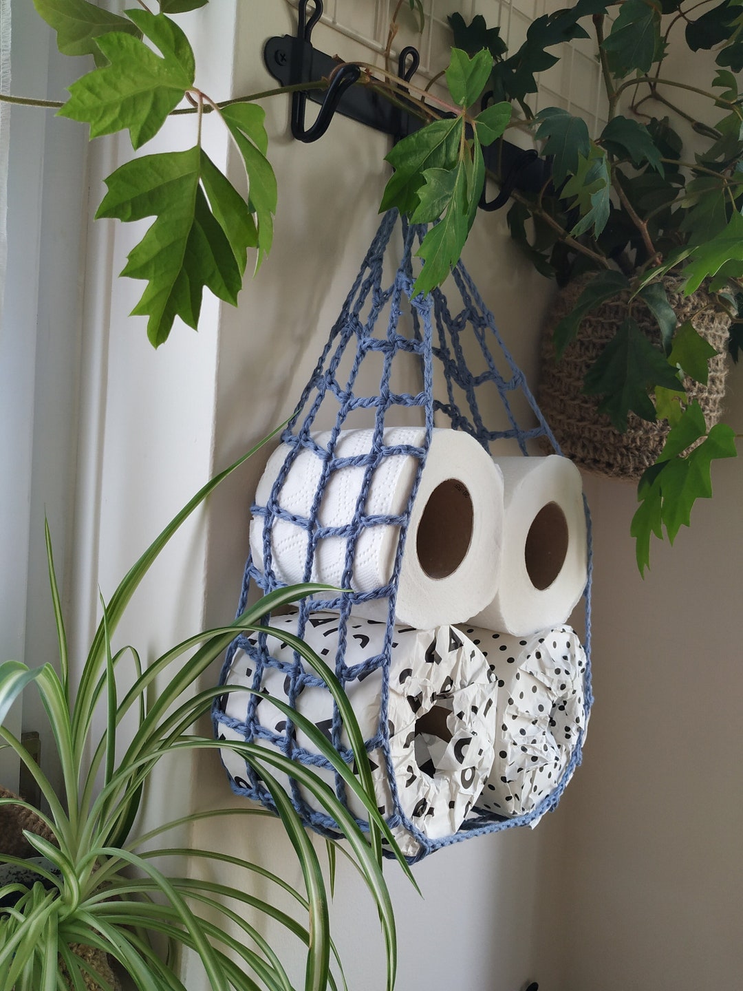 Unique Organic Cotton Toilet Paper Holder, Denim Blue Colour, Eco ...