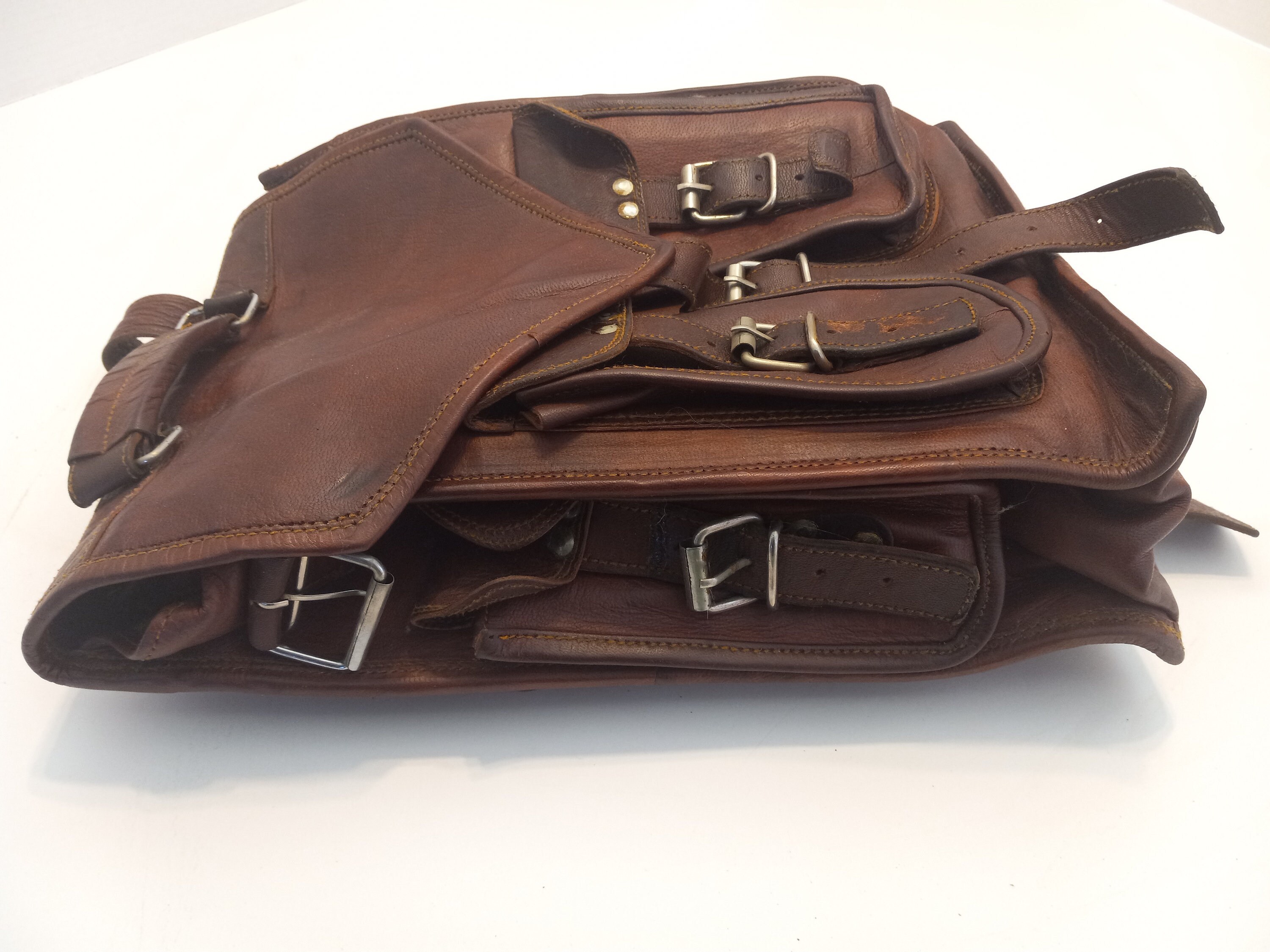 Vintage Leather Bacpack - Etsy