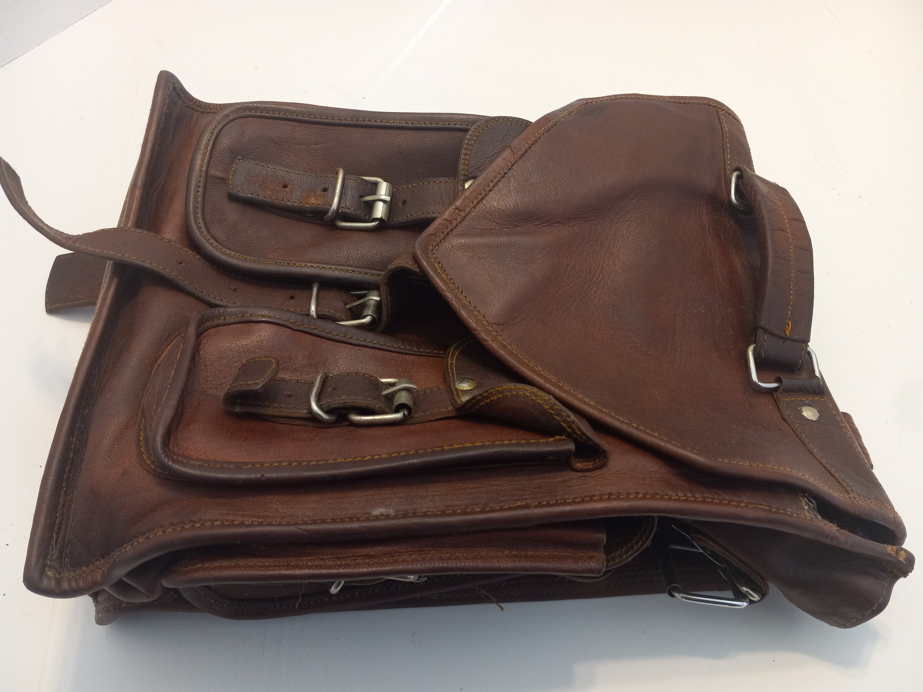 Vintage Leather Bacpack - Etsy