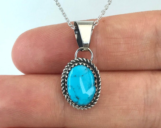 Signed Rita Dawes Small Native American Made Sterling Silver Turquoise ...