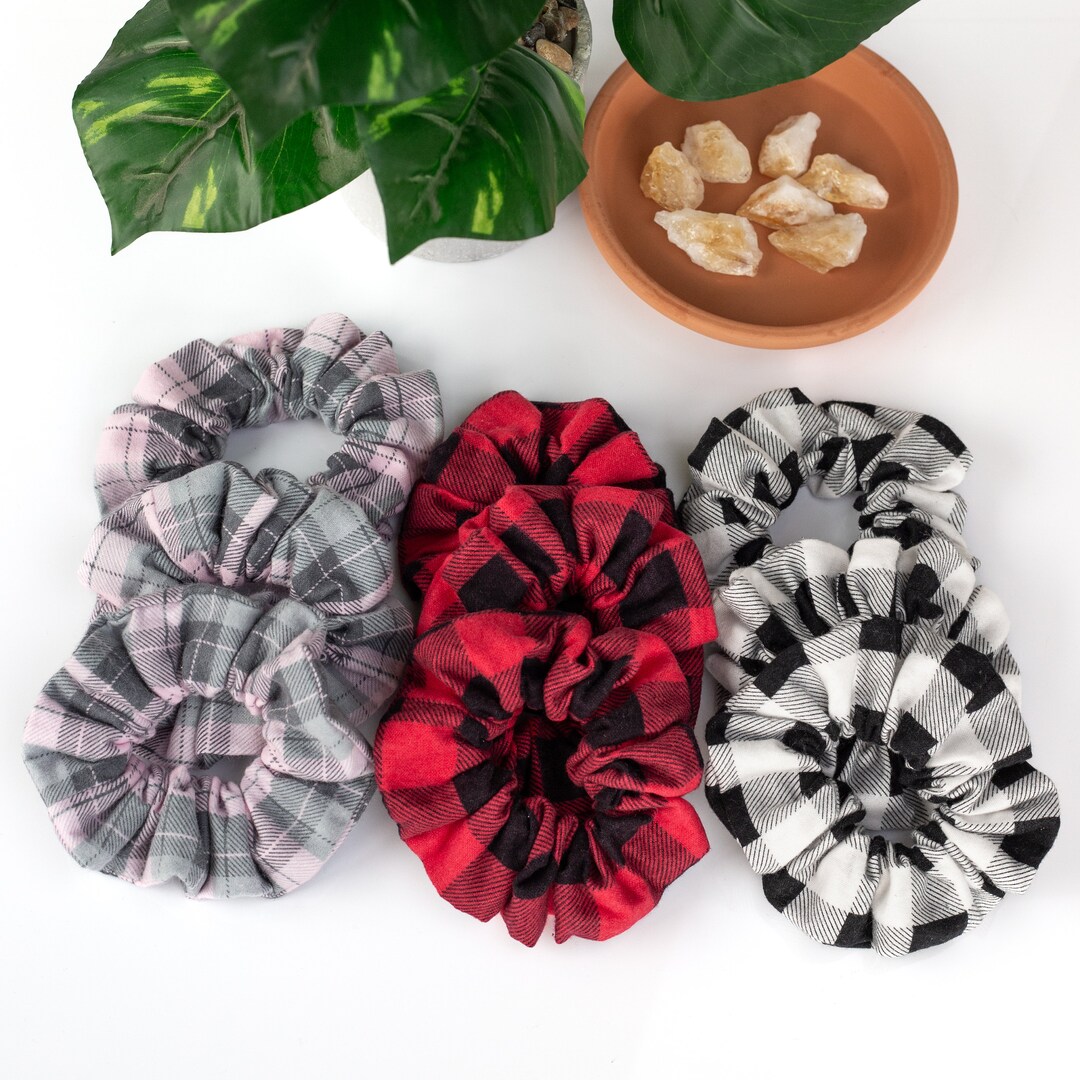 Large Cotton Flannel Buffalo Check Plaid Scrunchies - Etsy