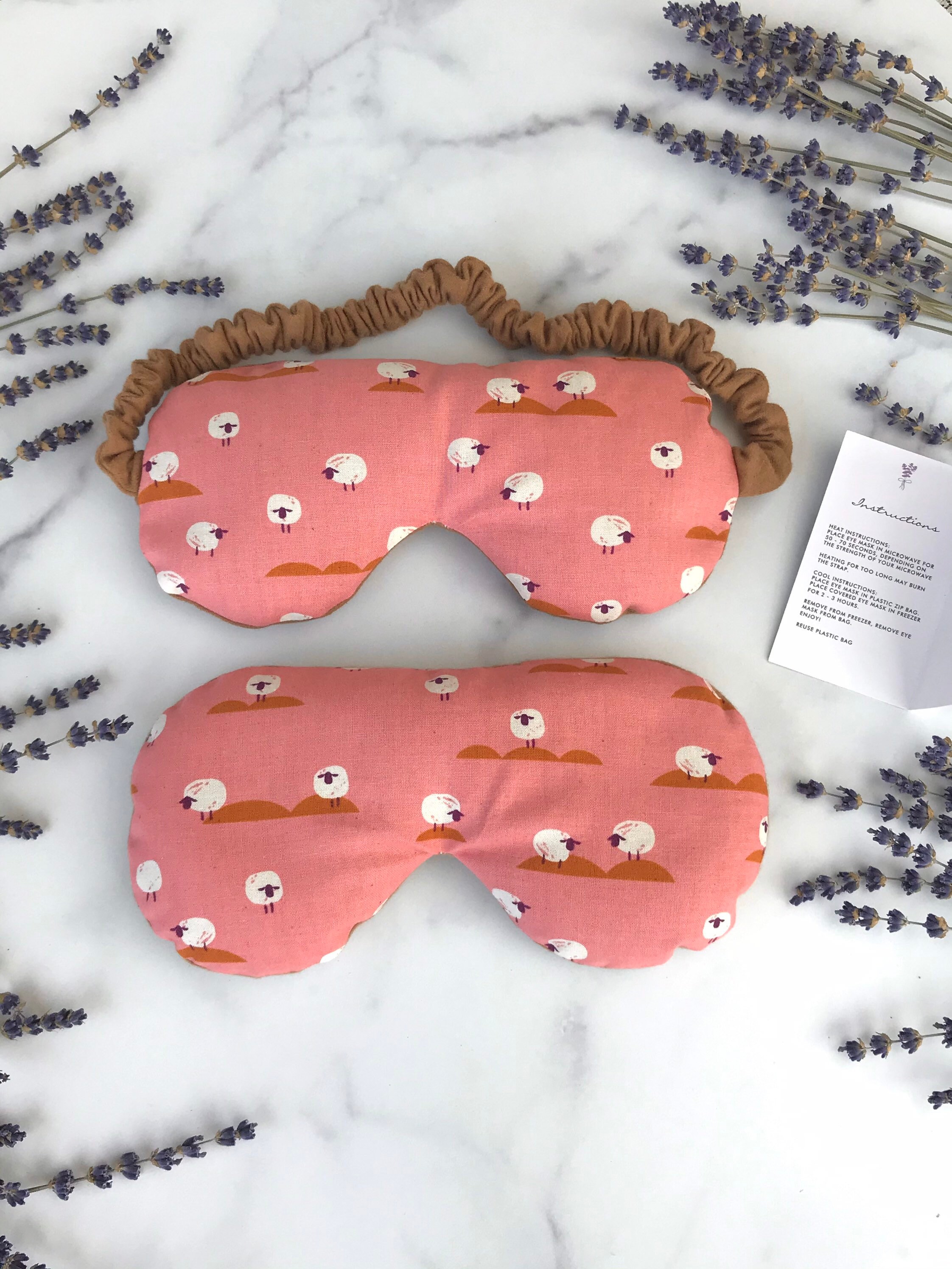 Coral Sheep Print Weighted Flax Seed Eye Mask / Eye Pillow | Etsy