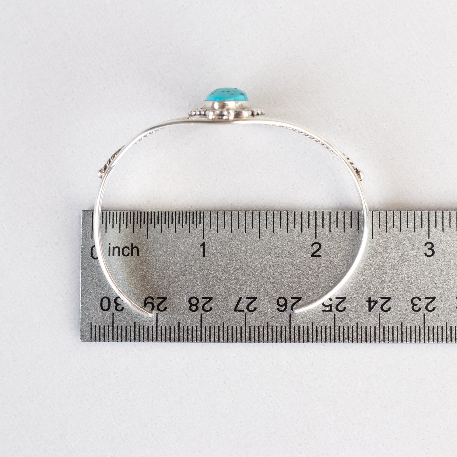 Native American Made Sterling Silver Blue Turquoise Split Shank Cuff ...