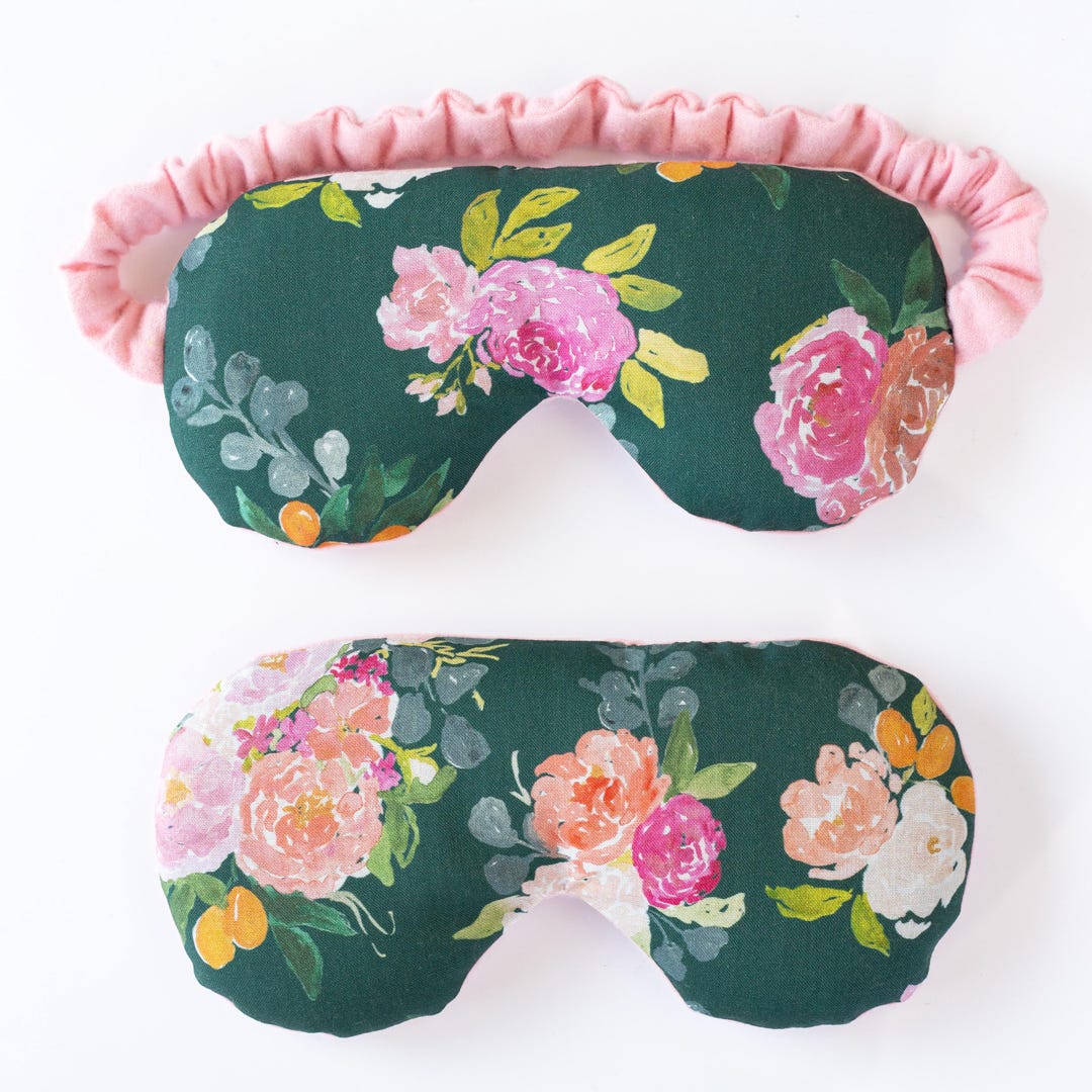 Weighted Flax Seed Green Floral Eye Mask or Pillow With Lavender ...