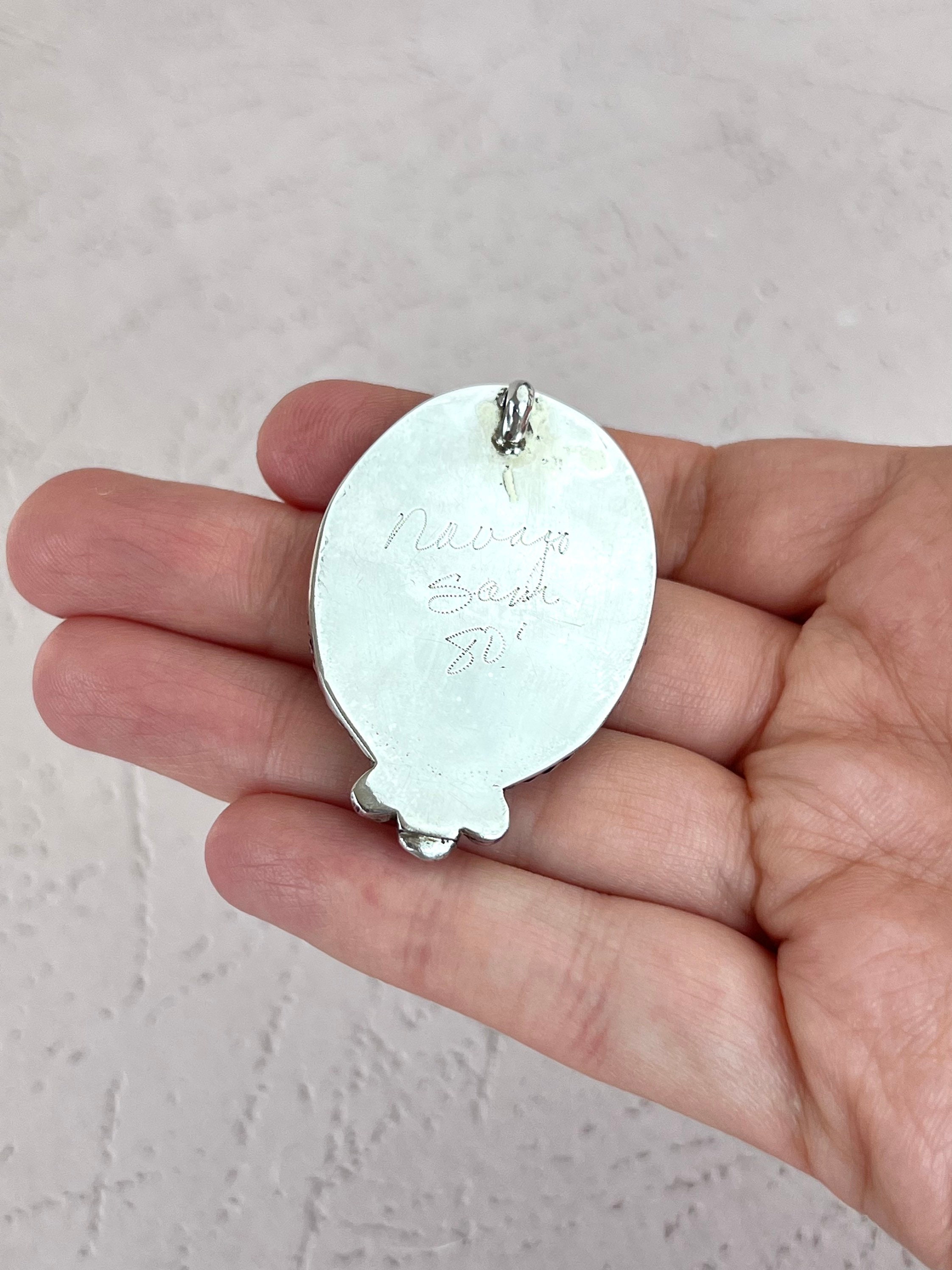 Navajo Sam Signed Native American Sterling Silver Large - Etsy