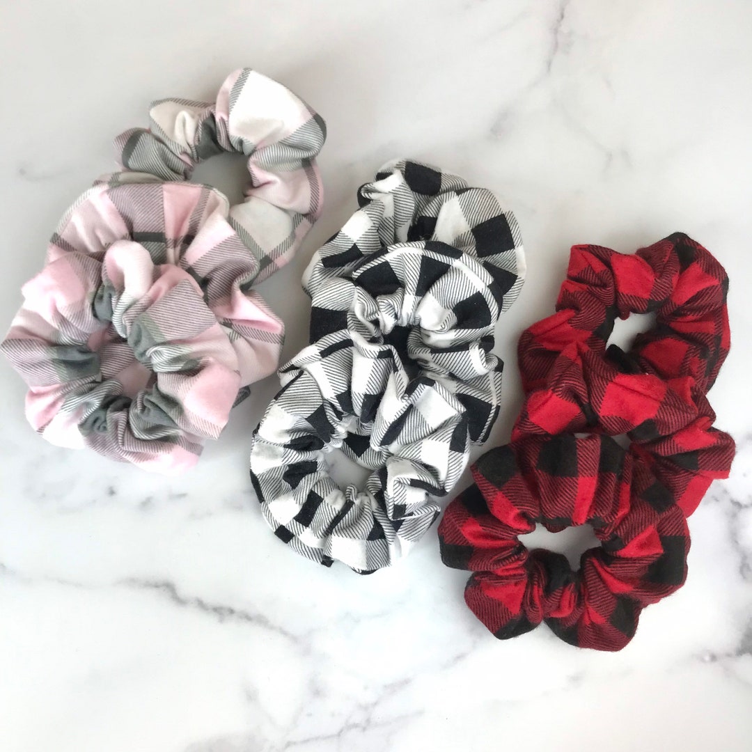 Large Cotton Flannel Buffalo Check Plaid Scrunchies / Hair - Etsy