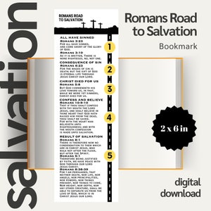 Romans Road to Salvation Christian Bookmark Printable Digital Download ...