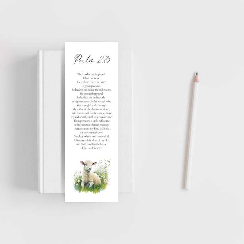 Psalm 23 KJV Bible Verse Bookmark | Digital Download | Inspirational ...