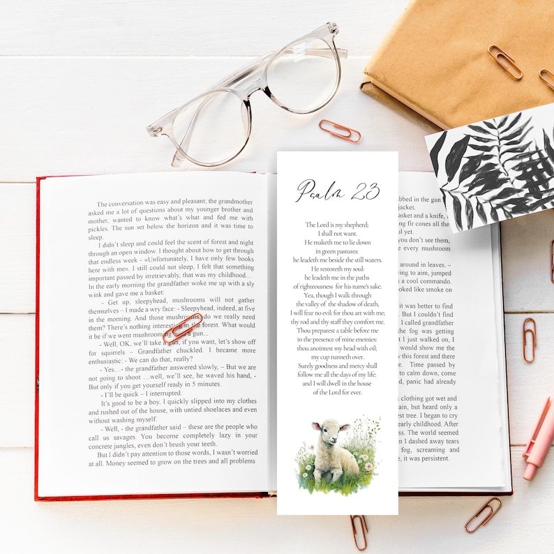 Psalm 23 KJV Bible Verse Bookmark | Digital Download | Inspirational ...