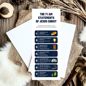 The Seven I AM Statements of Jesus Infographic | Digital Download for ...