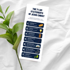 The Seven I AM Statements of Jesus Infographic | Digital Download for ...
