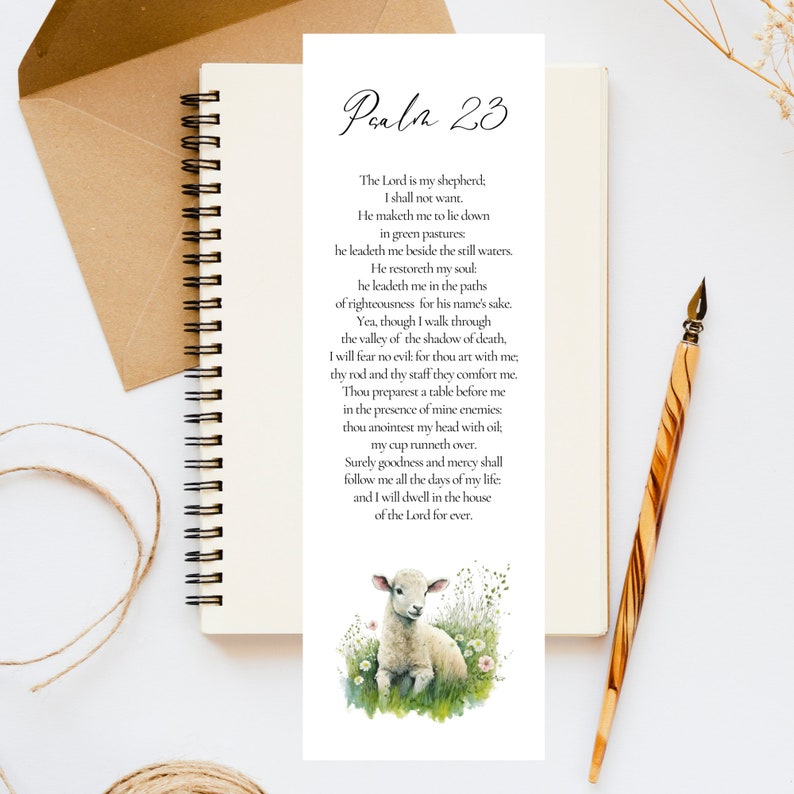 Psalm 23 KJV Bible Verse Bookmark | Digital Download | Inspirational ...