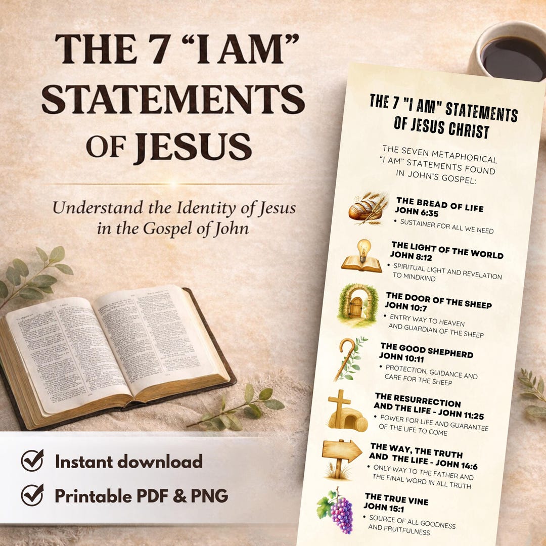 The 7 “I AM” Statements of Jesus Christ | Bible Study Infographic ...