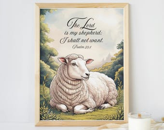 The Good Shepherd Psalm 23 Watercolour Printable Download - Etsy