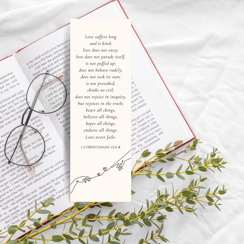 Bible Verse Bookmark | 1 Corinthians 13 Printable | Christian Gift ...