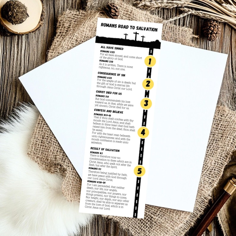 Romans Road to Salvation | Christian Bookmark | Printable Digital ...