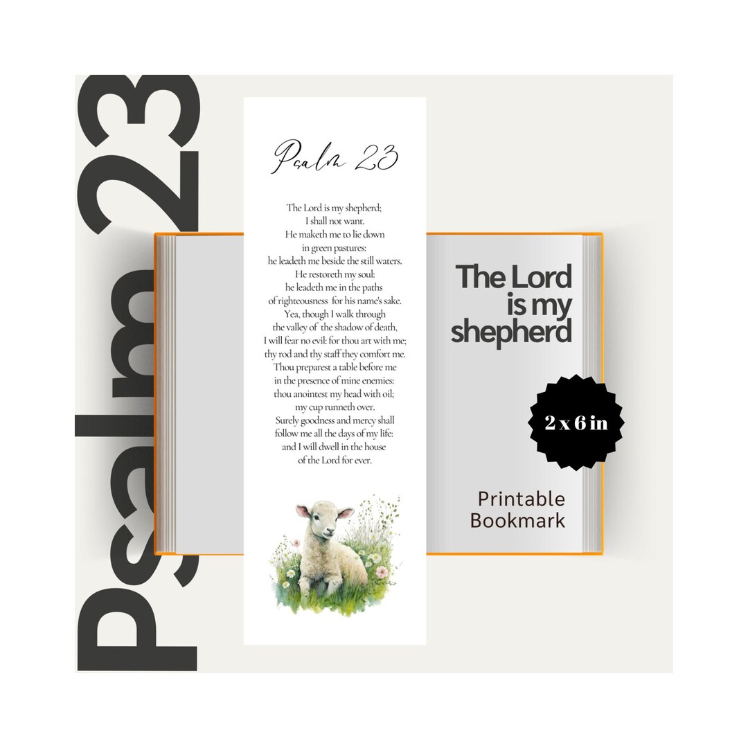 Psalm 23 KJV Bible Verse Bookmark | Digital Download | Inspirational ...