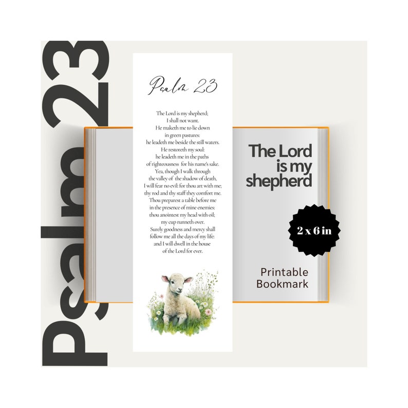 Psalm 23 KJV Bible Verse Bookmark | Digital Download | Inspirational ...