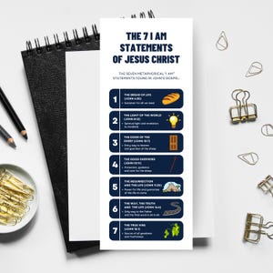 The Seven I AM Statements of Jesus Infographic | Digital Download for ...