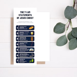 The Seven I AM Statements of Jesus Infographic | Digital Download for ...