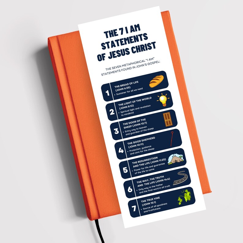 The Seven I AM Statements of Jesus Infographic | Digital Download for ...