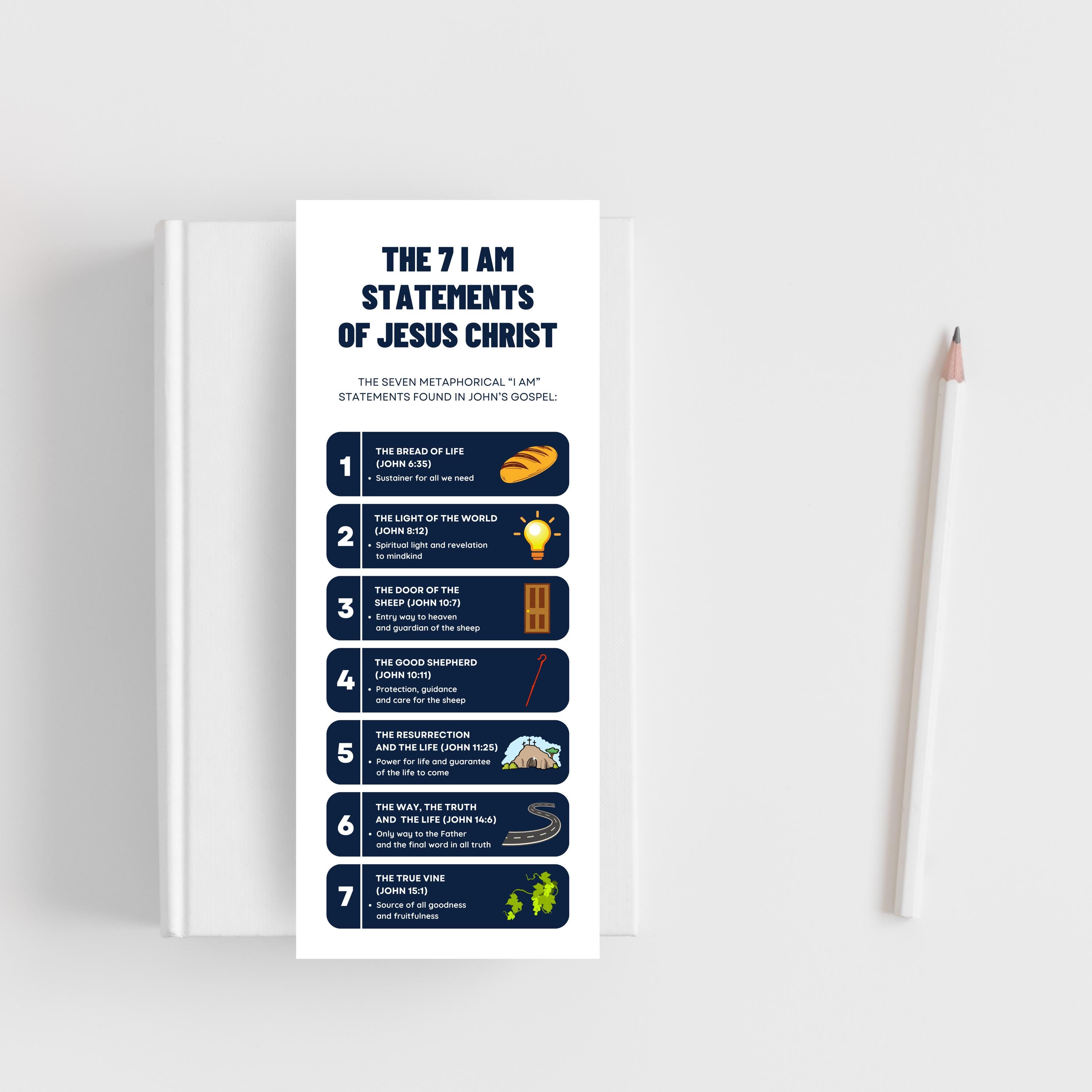 The Seven I AM Statements of Jesus Infographic | Digital Download for ...