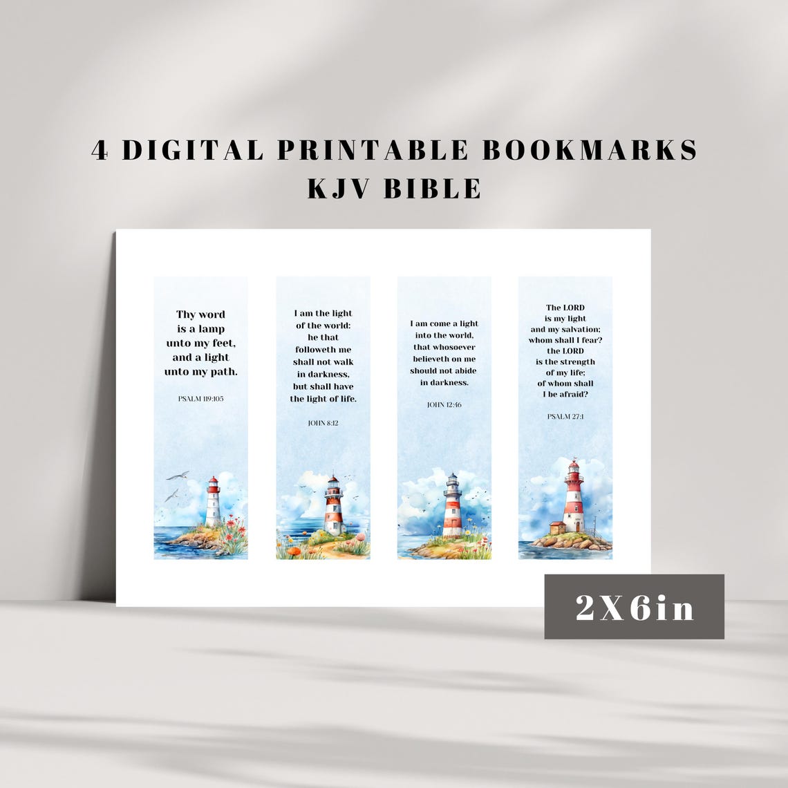 Bible Verse Bookmarks – KJV | Digital Download | Light of the World ...