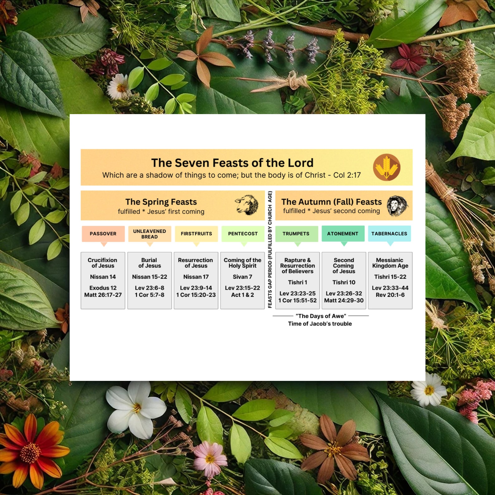 The Seven Feasts of the Lord Digital Printable Infographic | Instant ...
