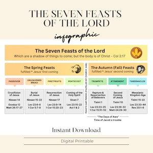 The Seven Feasts of the Lord Digital Printable Infographic | Instant ...