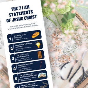The Seven I AM Statements of Jesus Infographic | Digital Download for ...