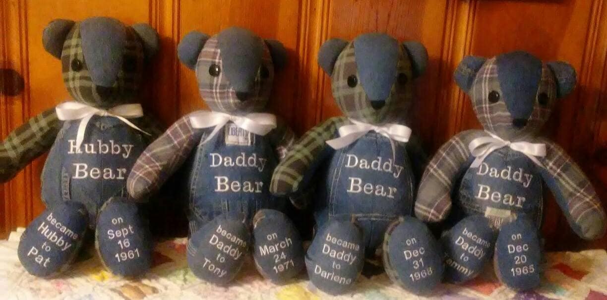 Memory Bear Made From Loved Ones Clothing Keepsake Bear Grief - Etsy