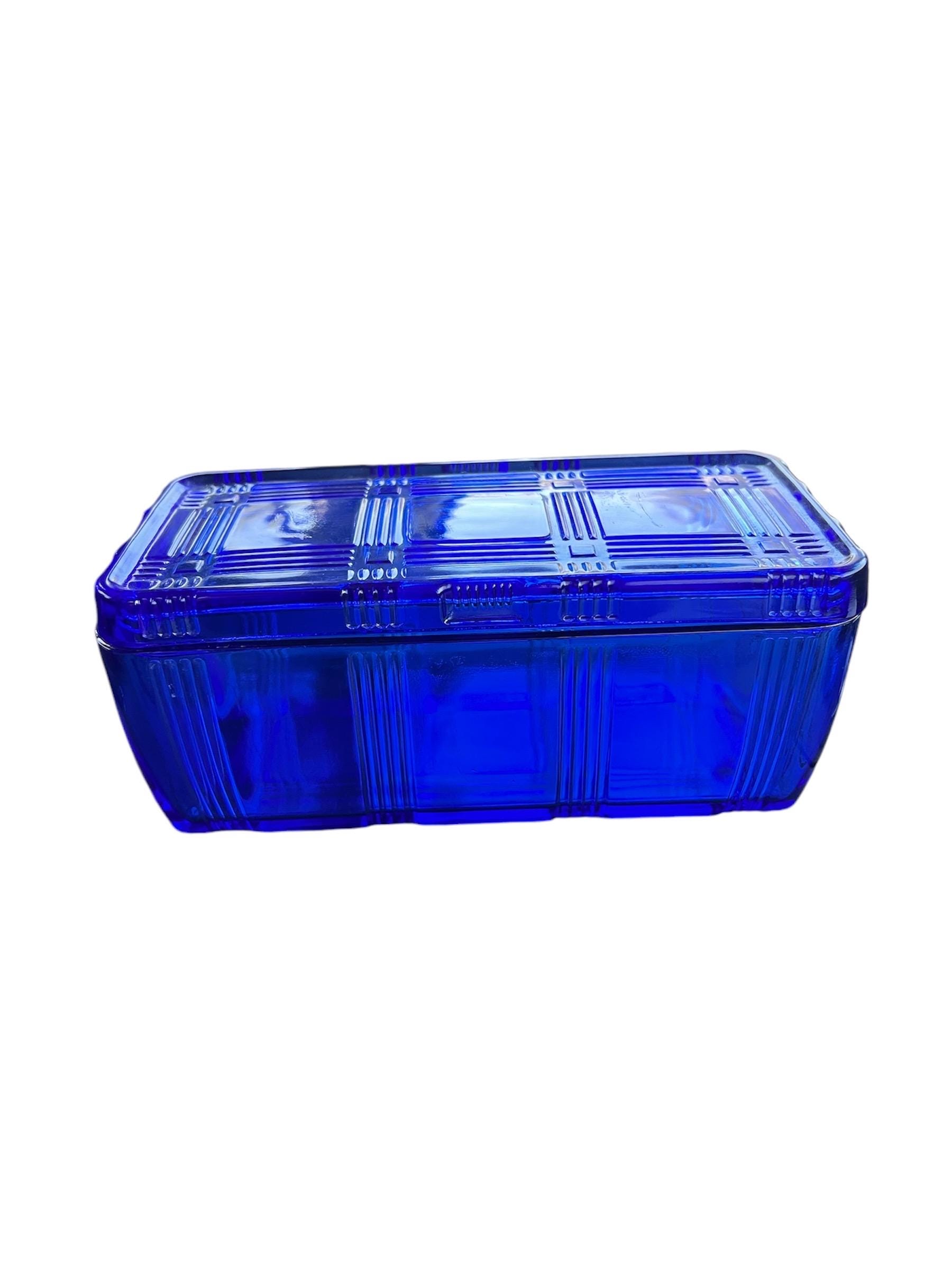 1930's Hazel Atlas Cobalt Blue Criss Cross Refrigerator Dish - Etsy
