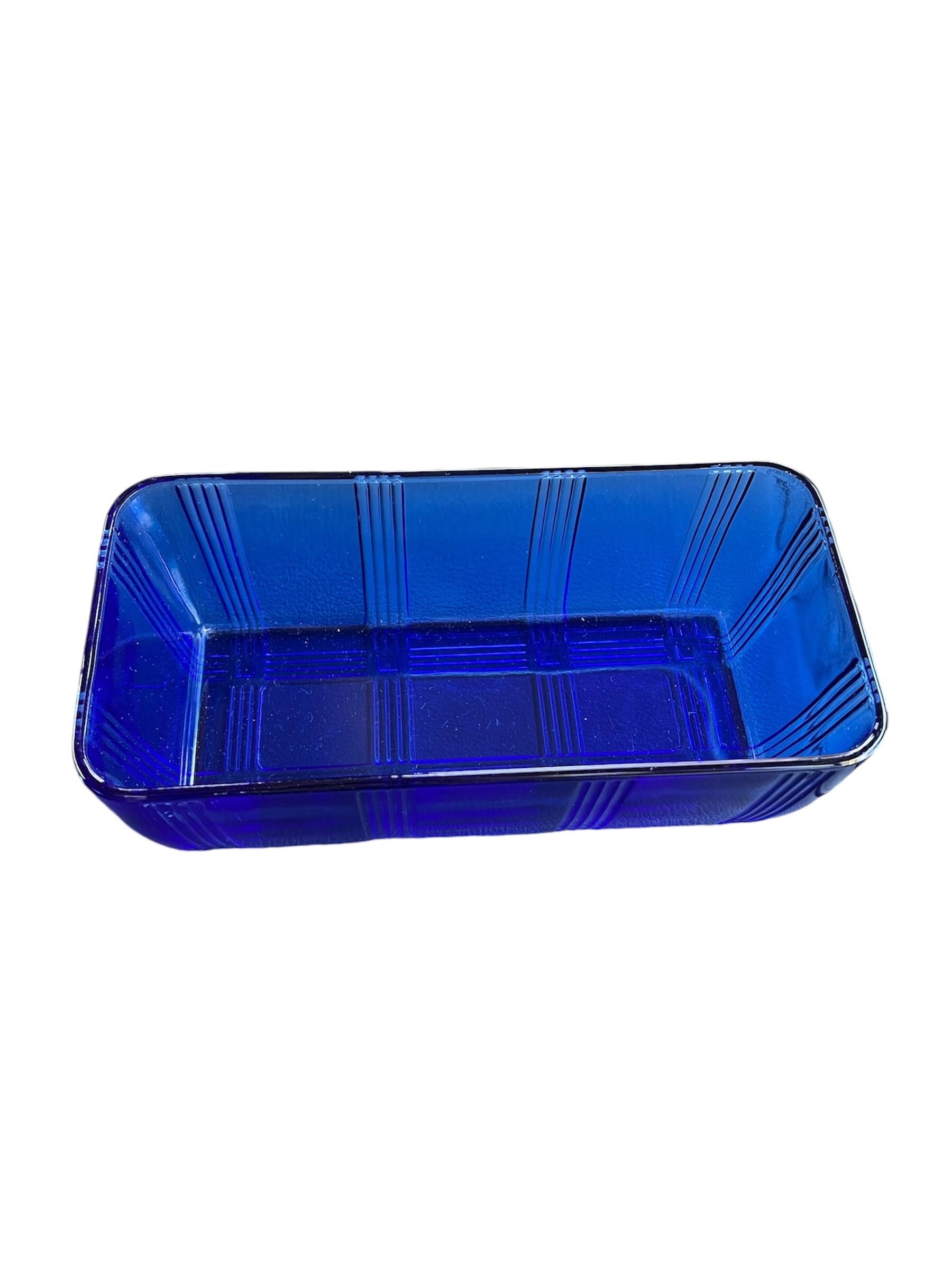 1930's Hazel Atlas Cobalt Blue Criss Cross Refrigerator Dish - Etsy