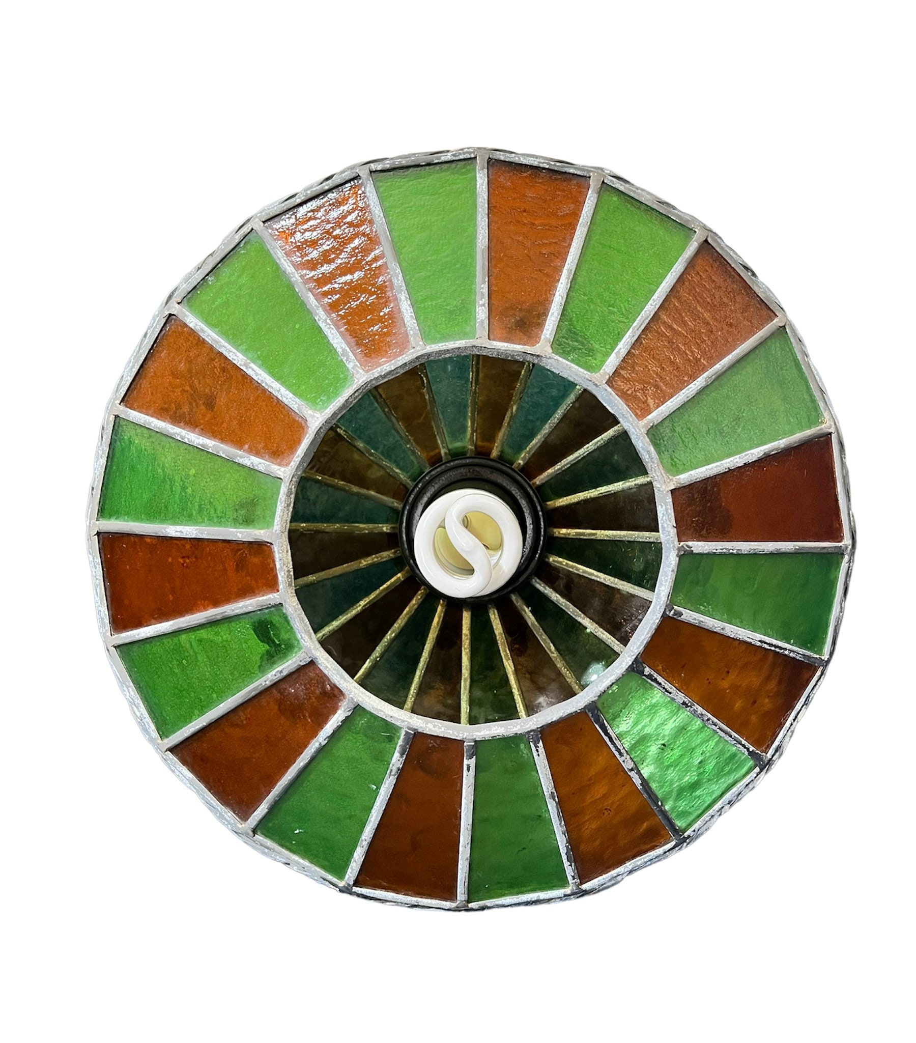 1960s Mid Century Modern Space Age UFO Shaped Amber & Green Glass ...