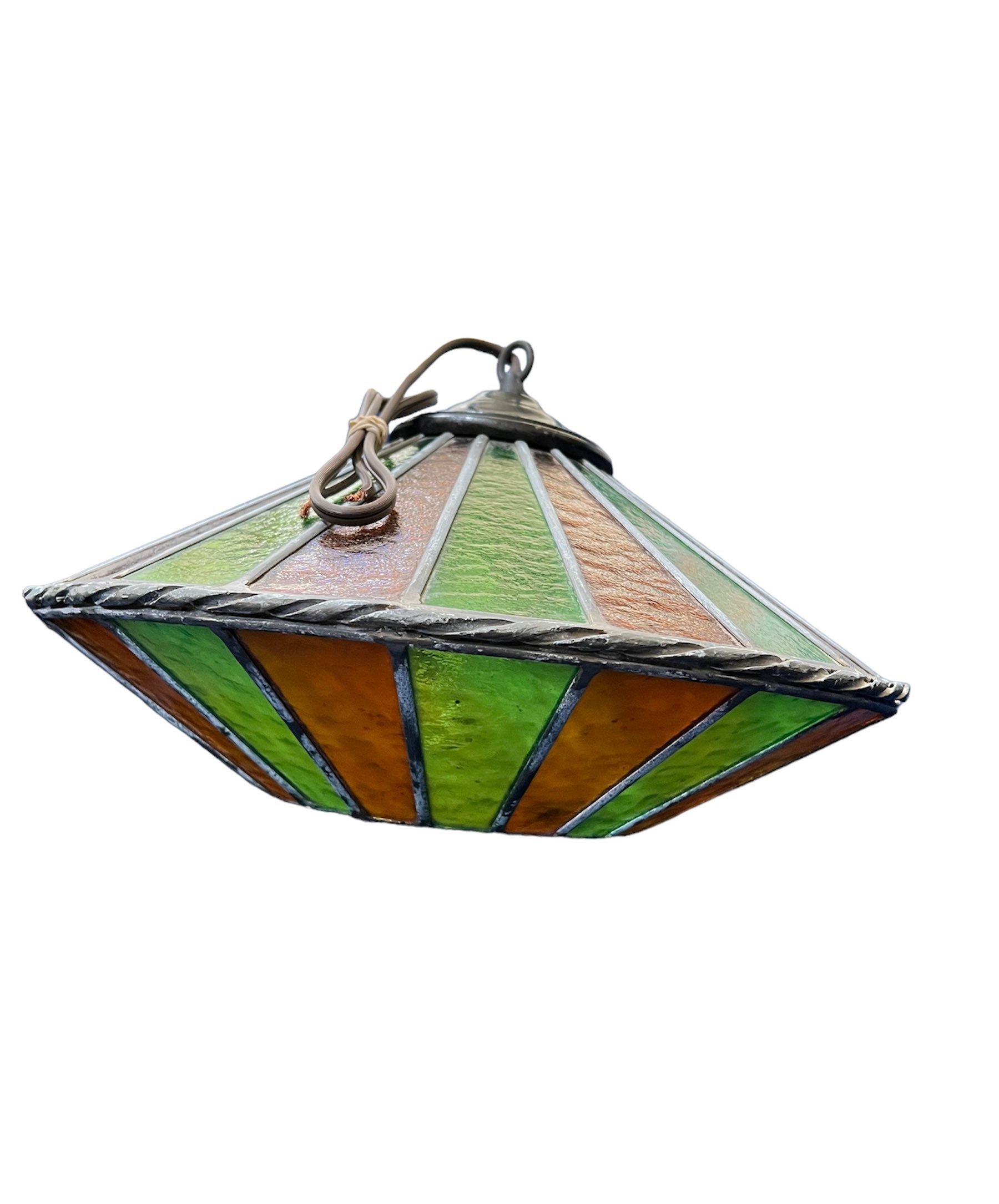 1960s Mid Century Modern Space Age UFO Shaped Amber & Green Glass ...