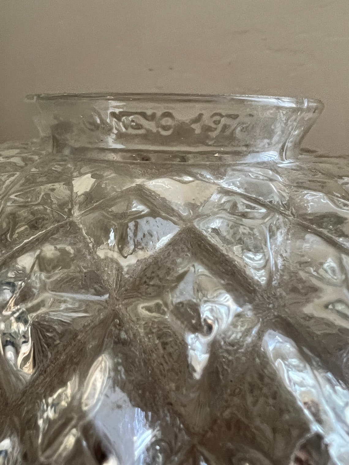 Vintage Pineapple Glass Lamp Shade by Nemo Italy Signed 1972 Italian ...