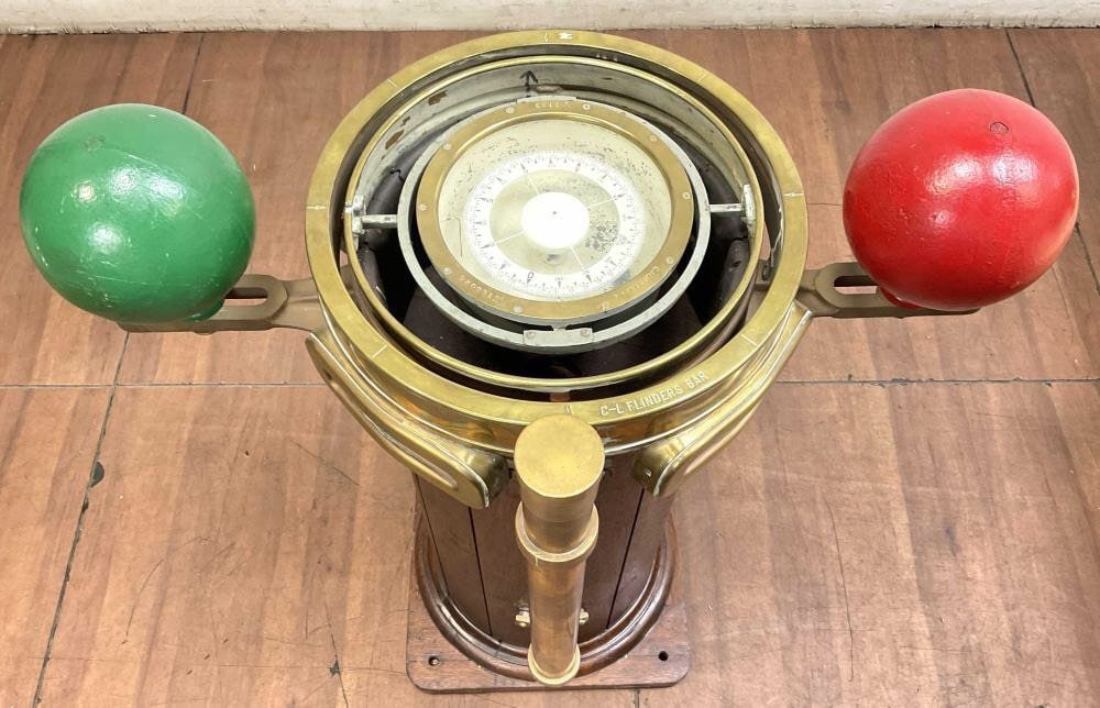 Antique A. Lietz 45” Ships Binnacle S/N 23657 Mahogany + Glass, NEPTUN ...