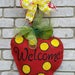 Apple Welcome Back School Door Hanger Polka Dot School Door Hanger Best ...
