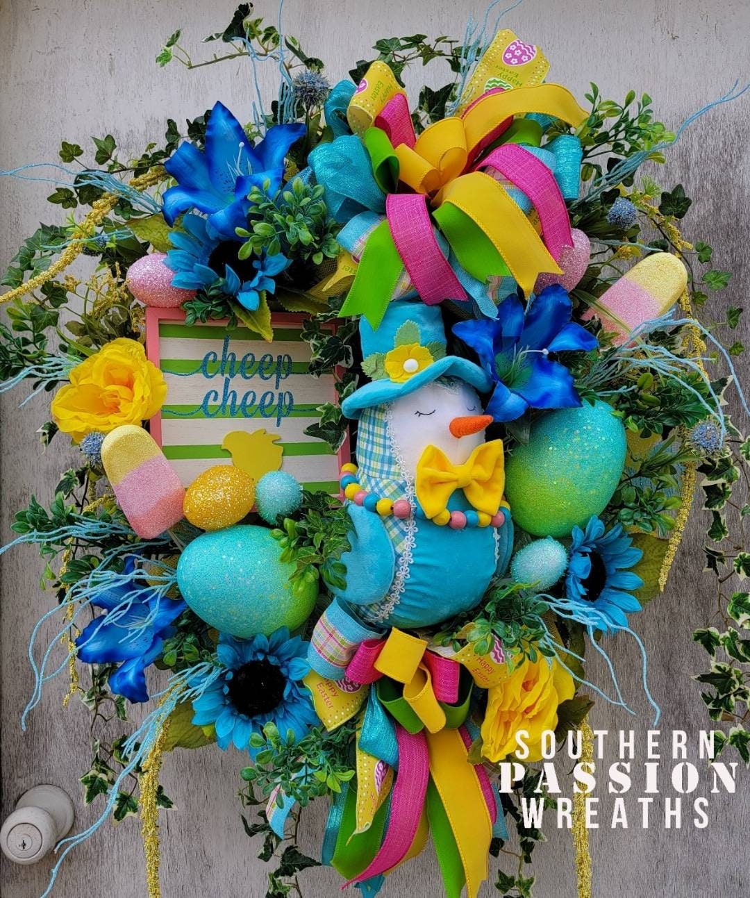 Spring Easter Chick Wreath Home Chick Decor Easter Wreath Chick Decor ...