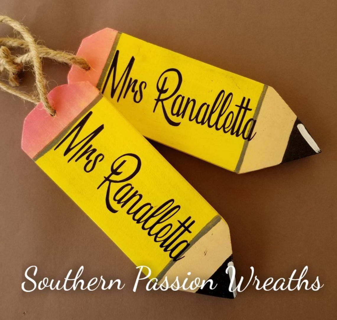 Teacher Wooden Pencil Hall Pass Teacher Gift Unique Pencil - Etsy