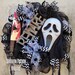 Scream Halloween Wreath Halloween Beware Wreath Scream Mask and Knife ...