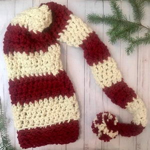 Crochet Striped Stocking Hat Pattern, Super Bulky Night Cap (PDF ...