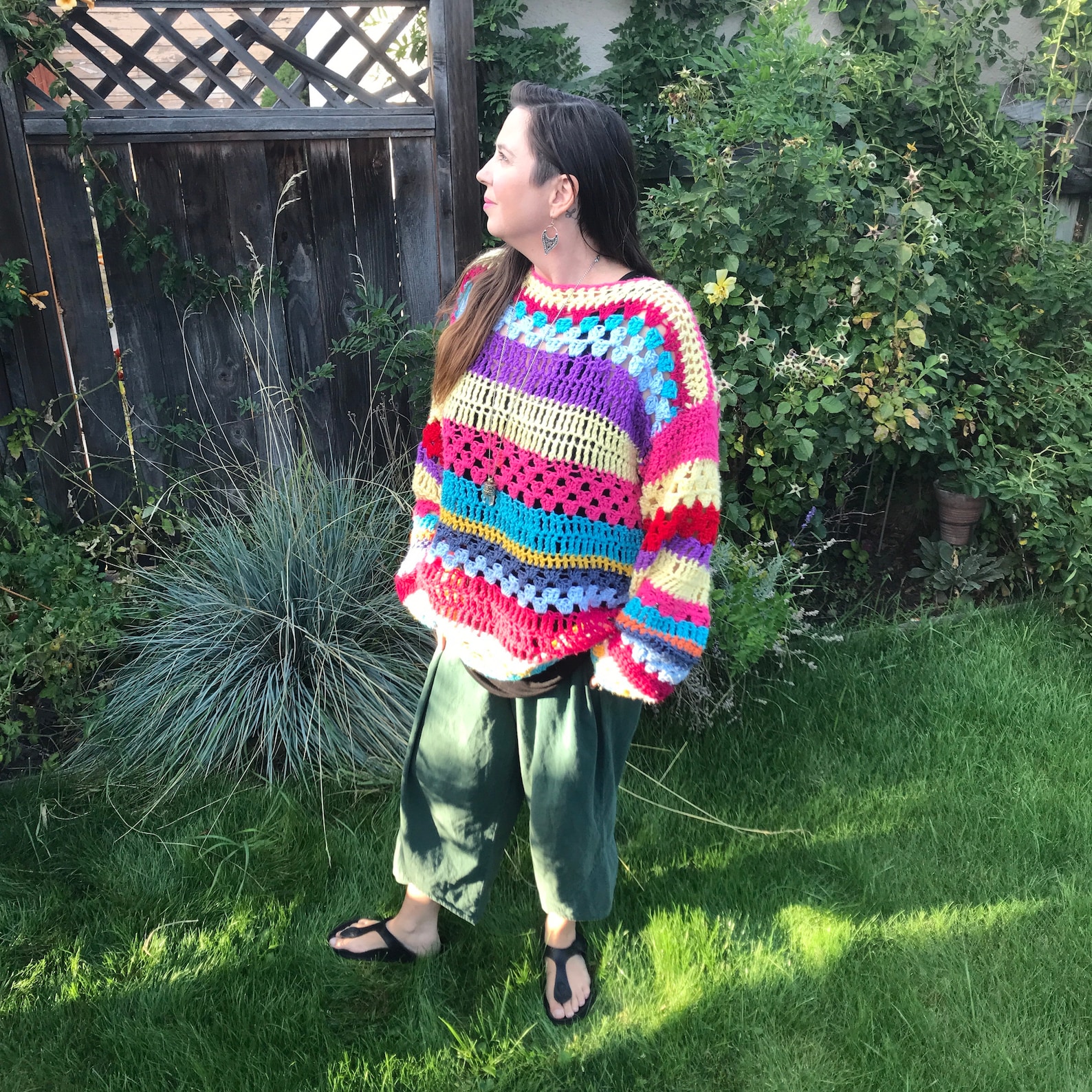Crochet Pattern Happy Hippy Sweater Hippie Crochet Sweater - Etsy