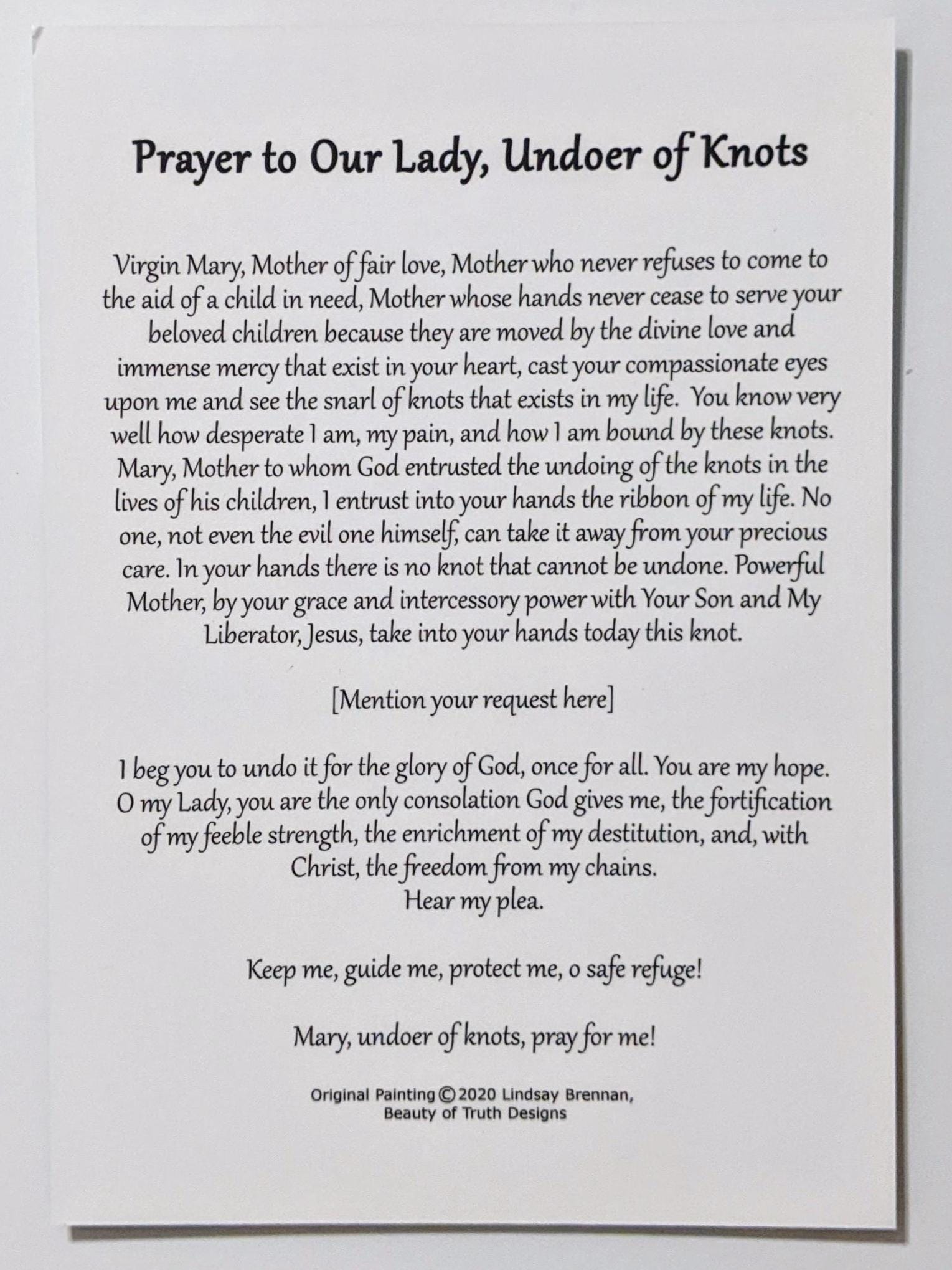 Undoer of Knots PRAYER CARD - Etsy