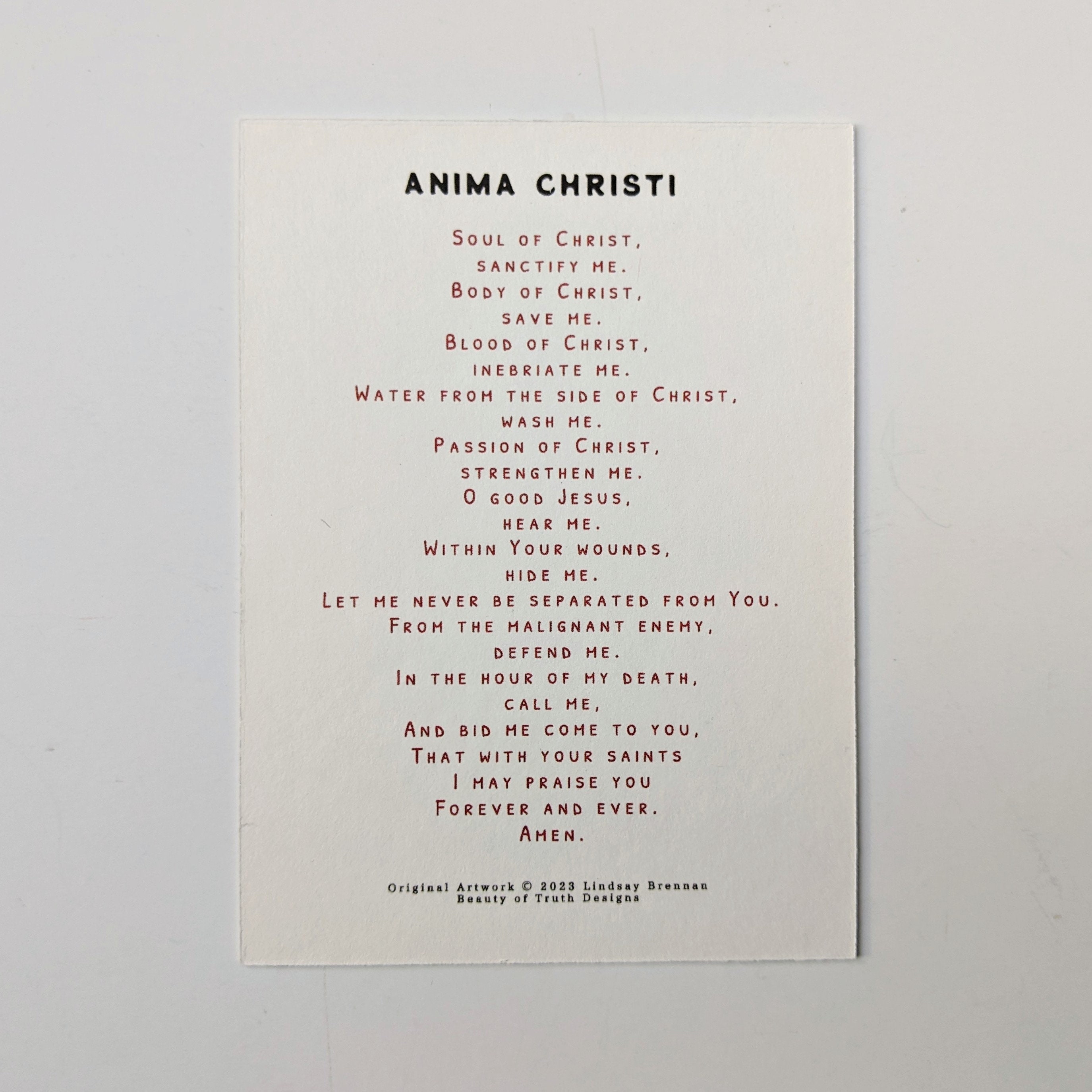Anima Christi Prayer Card - Etsy