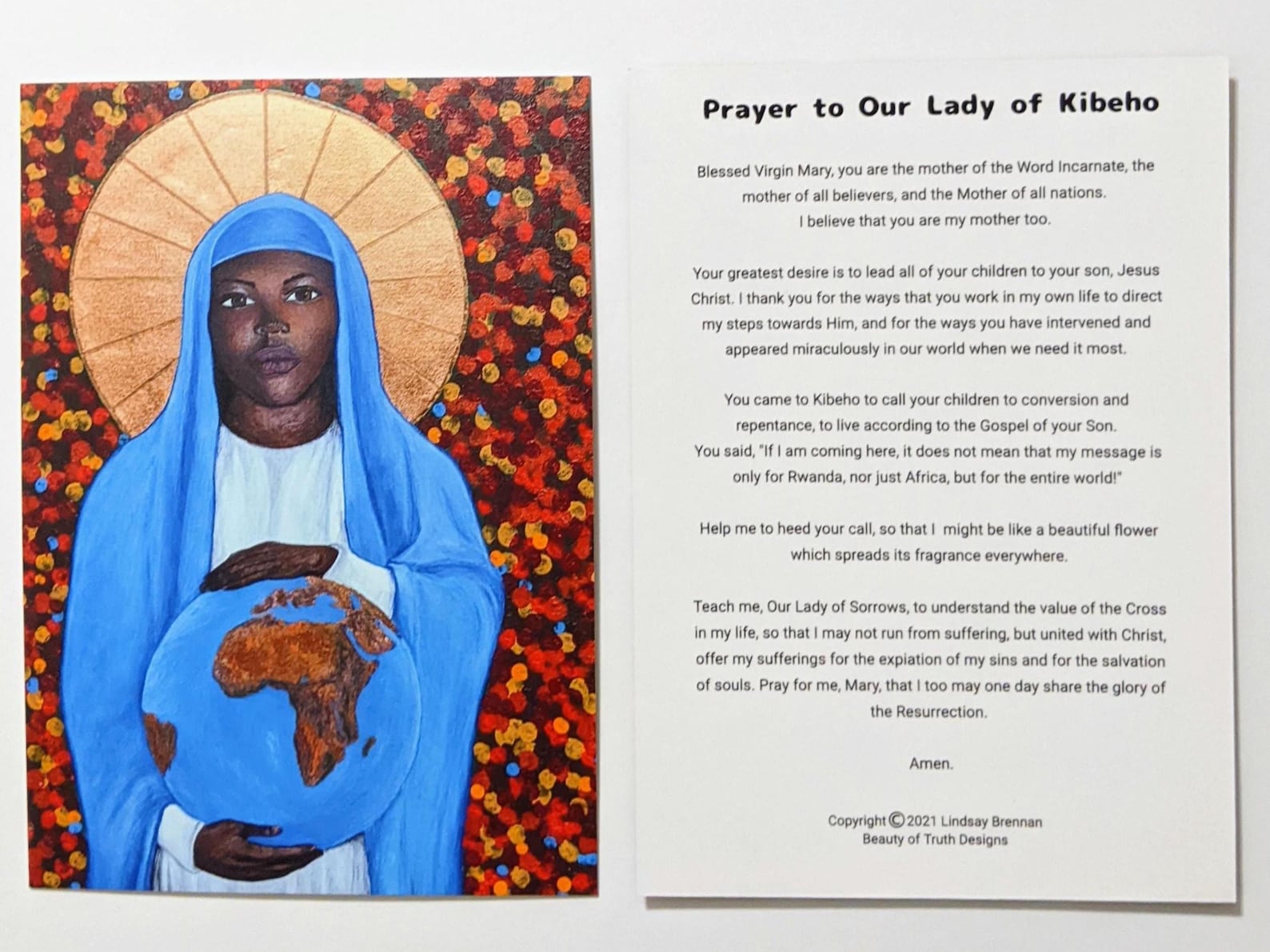 Our Lady of Kibeho PRAYER CARD - Etsy