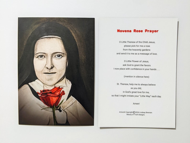 St. Therese Rose Novena PRAYER CARD - Etsy