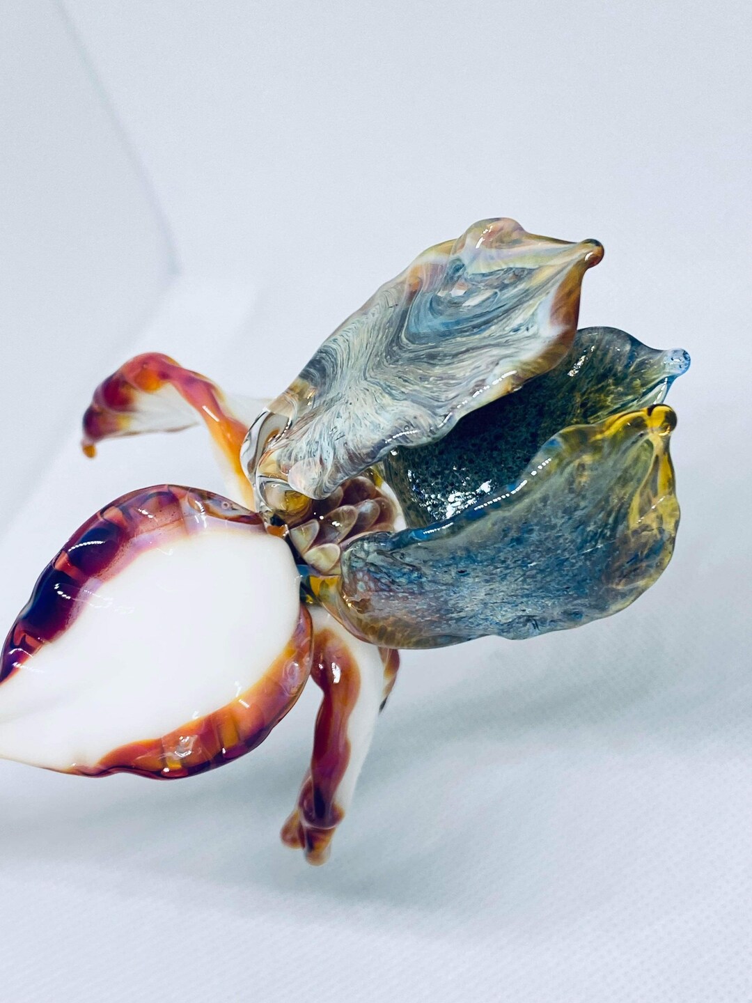 Hand Blown Glass Iris Flower - Etsy