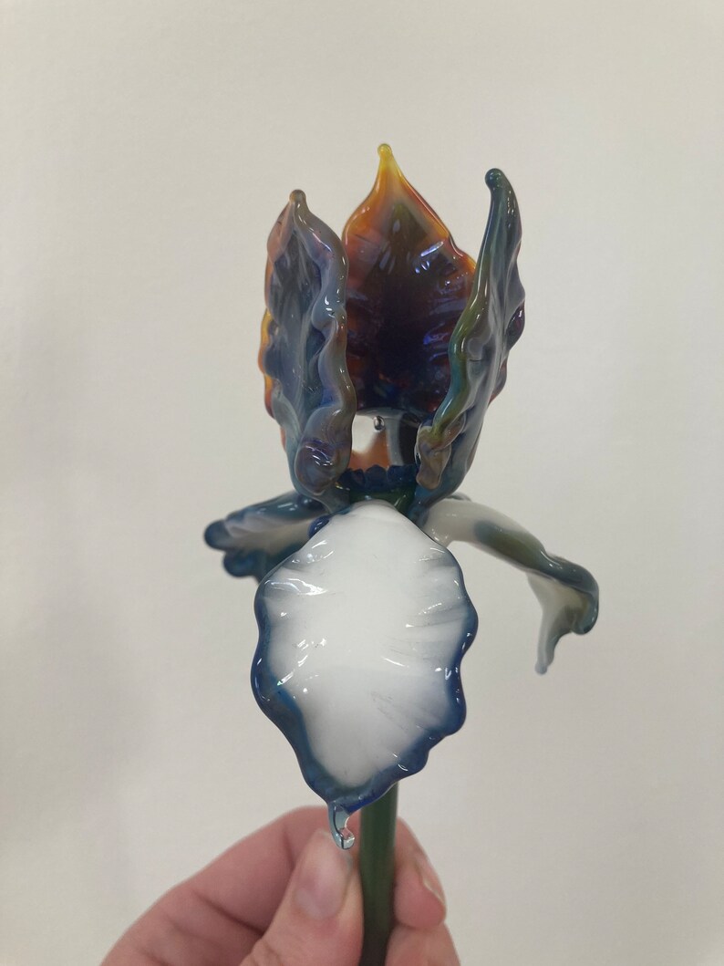 Hand Blown Glass Iris Flower - Etsy